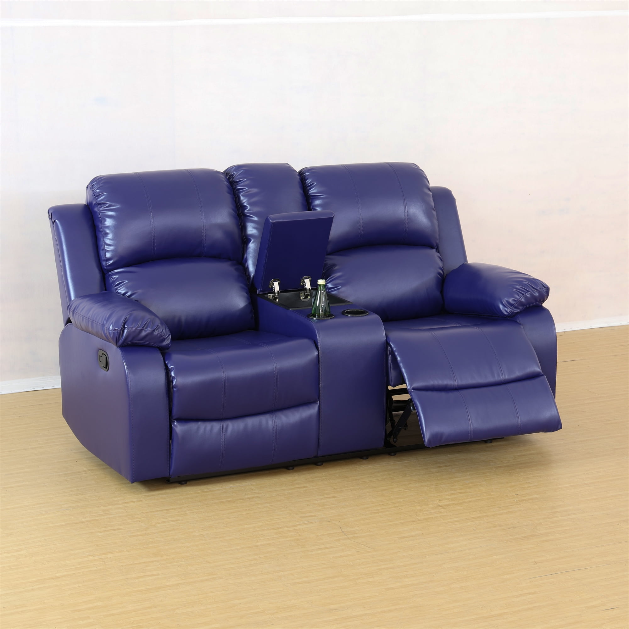 Aukfa Double Manual Recliner Chair, Overstuffed Loveseat with Cupholder ...