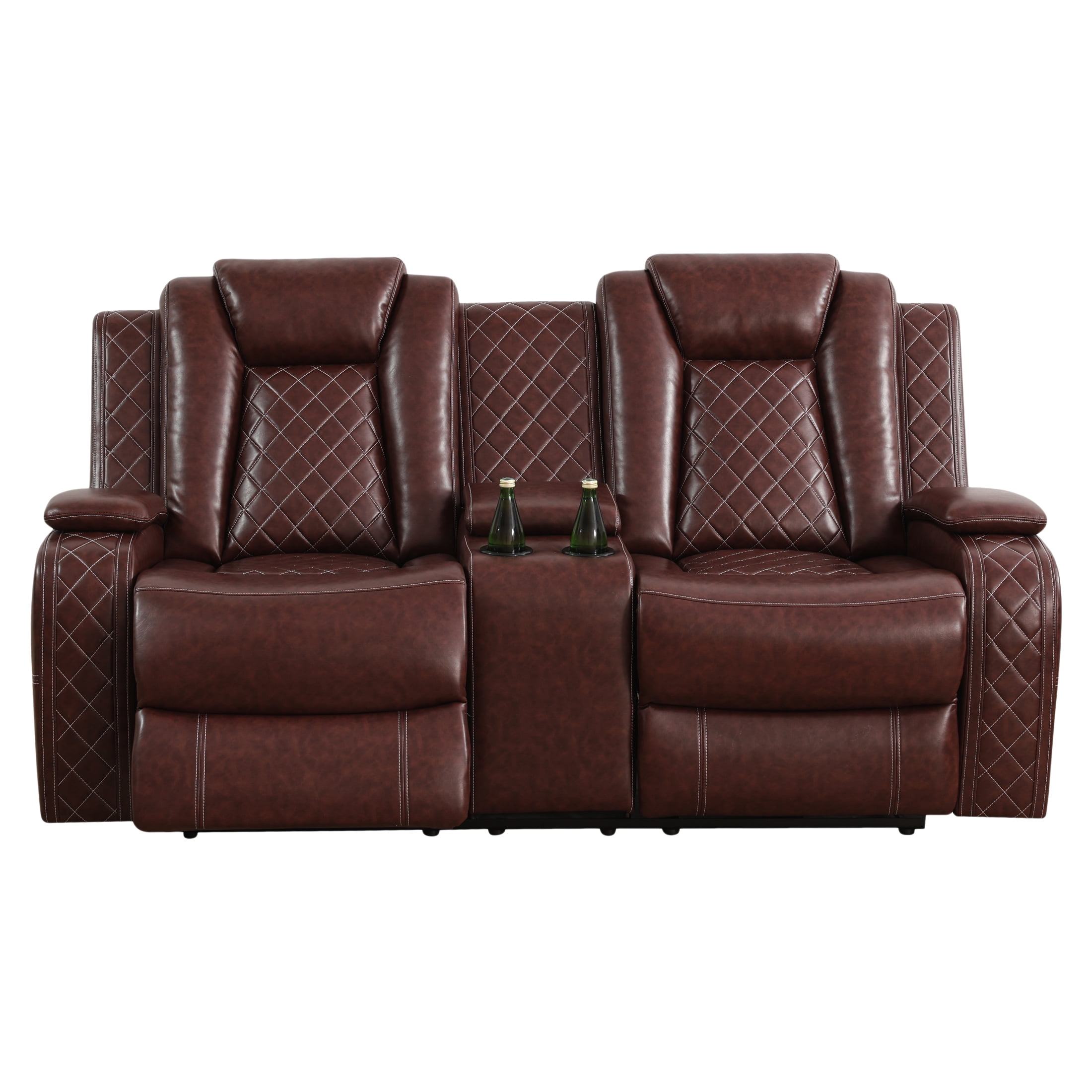Aukfa Double Power Recliner Loveseat with Cupholder, USB & Storage for ...