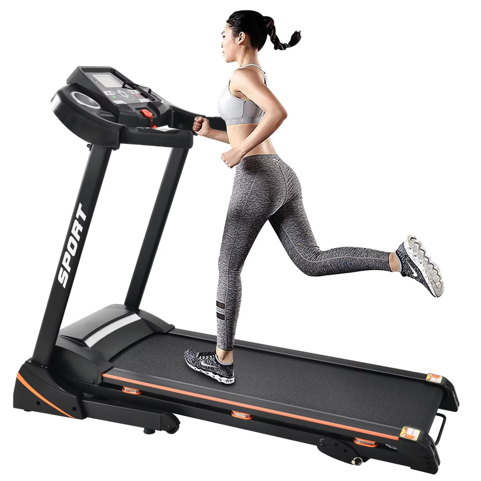 Aukfa Folding Electric Treadmill with Incline, 330lb Capacity 3.5HP ...
