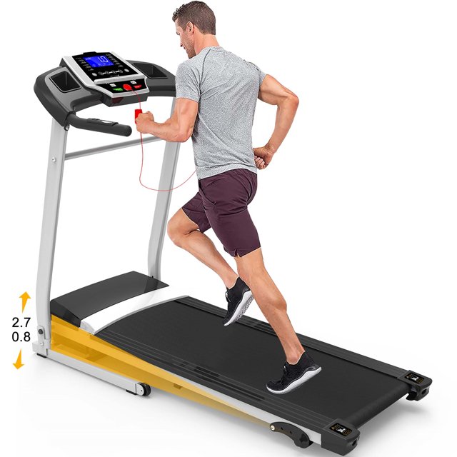 Aukfa Folding Treadmill with Incline, 300 lbs Capacity, 3.0HP Running ...