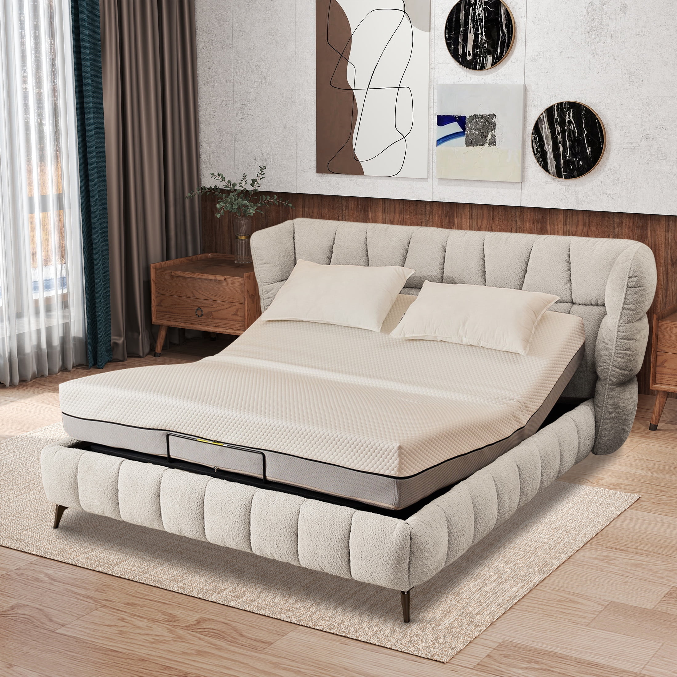 Aukfa Full Adjustable Bed Frame with Wireless Remote, Electric Bed Base ...