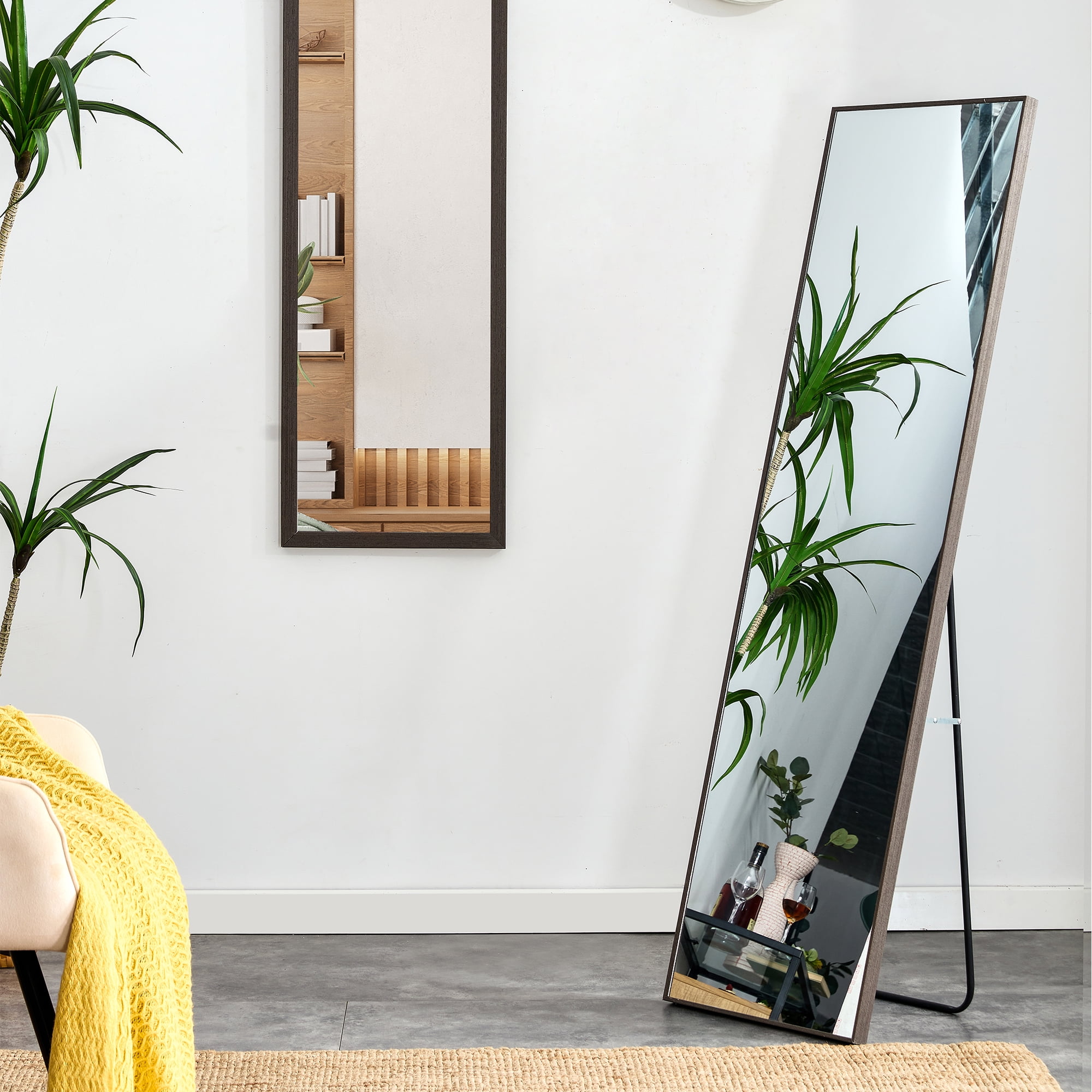 Aukfa Full Length Mirror with Standing,Rectangle Floor Mirror Wall ...