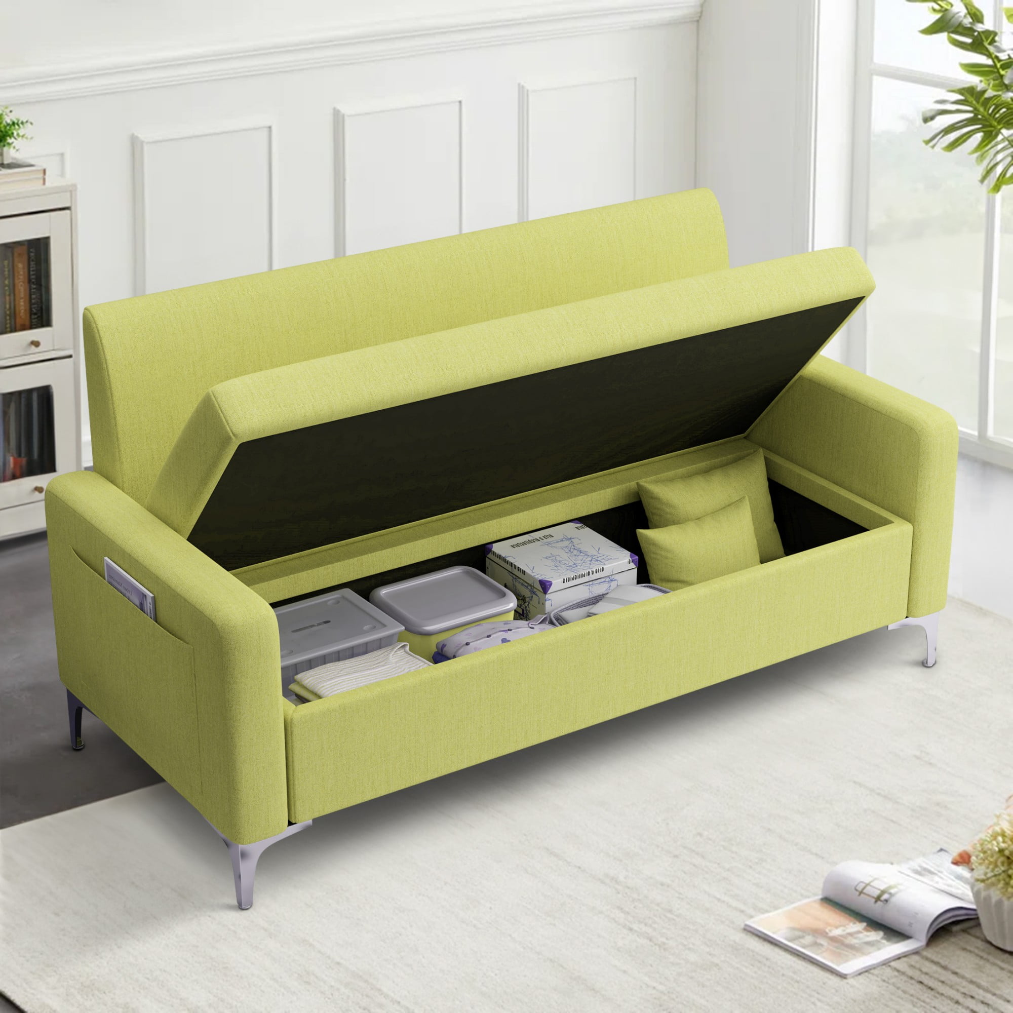 Aukfa Loveseat Sofa Couch with Storage Underneath, Small Couch for ...