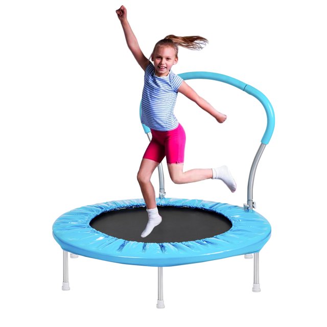 Free Shipping! Aukfa Mini Trampoline with Handrail for Kids, 36 ...