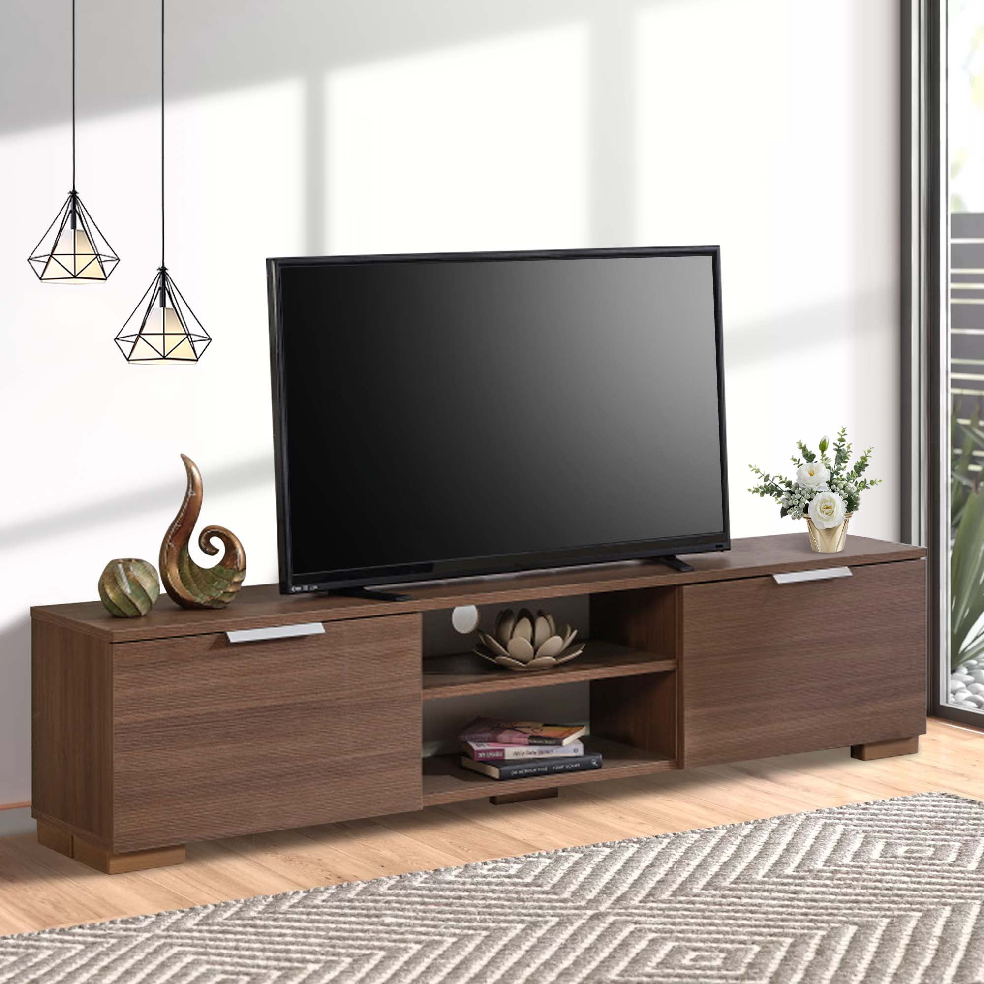 Aukfa Modern TV Stand for TVs up to 70" - TV Cabinet with Storage for ...