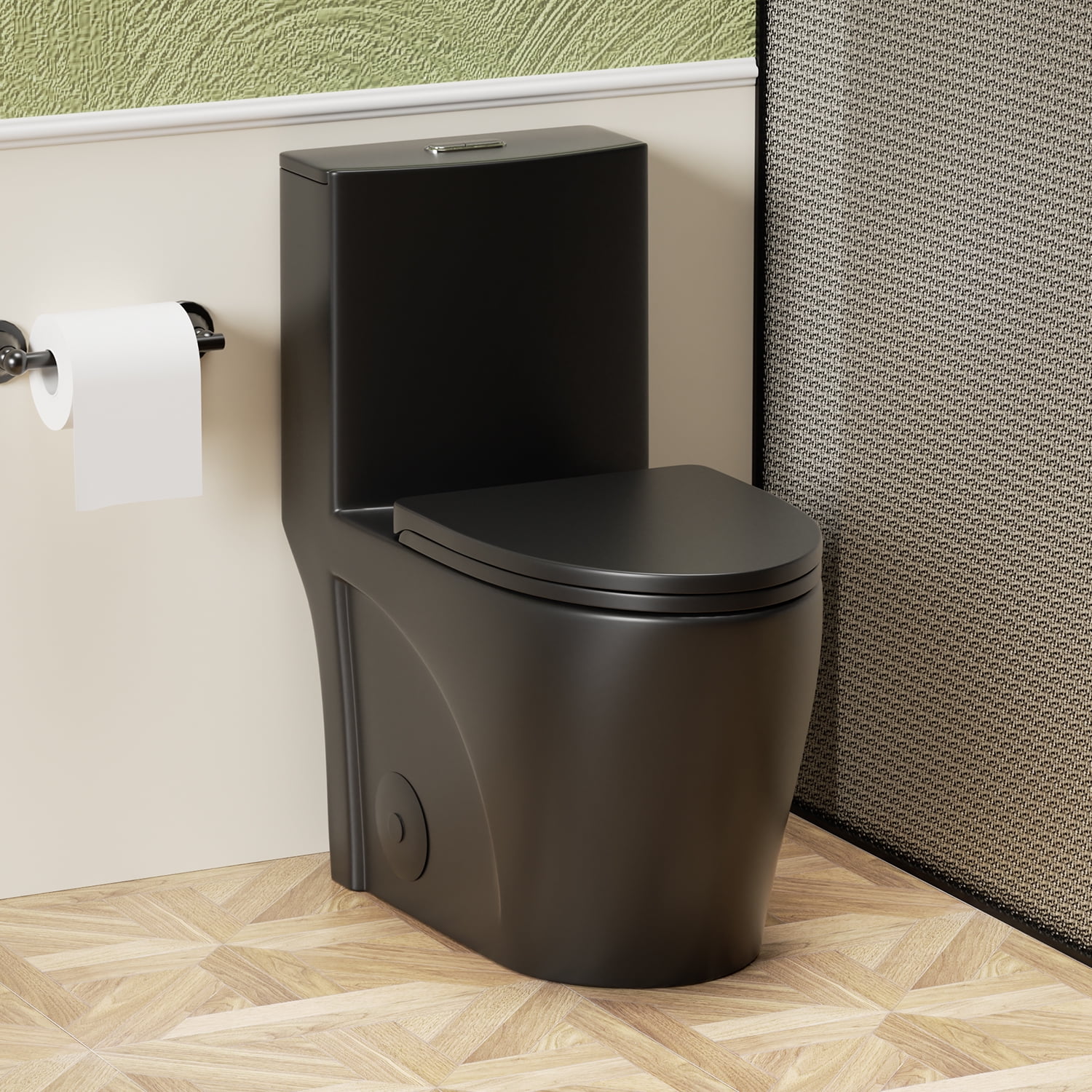 Aukfa One-Piece Toilet Dual Tornado Flush 1.1/1.6 GPF ,ADA Comfort ...