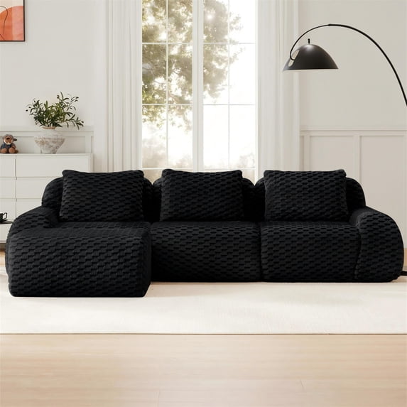 Aukfa 115" Overstuffed Cloud Sectional Sofa L shape Modular Boneless ...