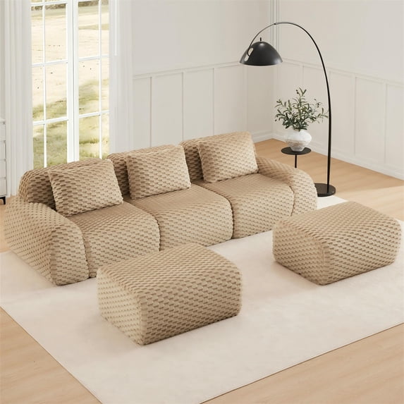 Aukfa 115" Overstuffed Cloud Sectional Sofa U shape Modular Boneless ...