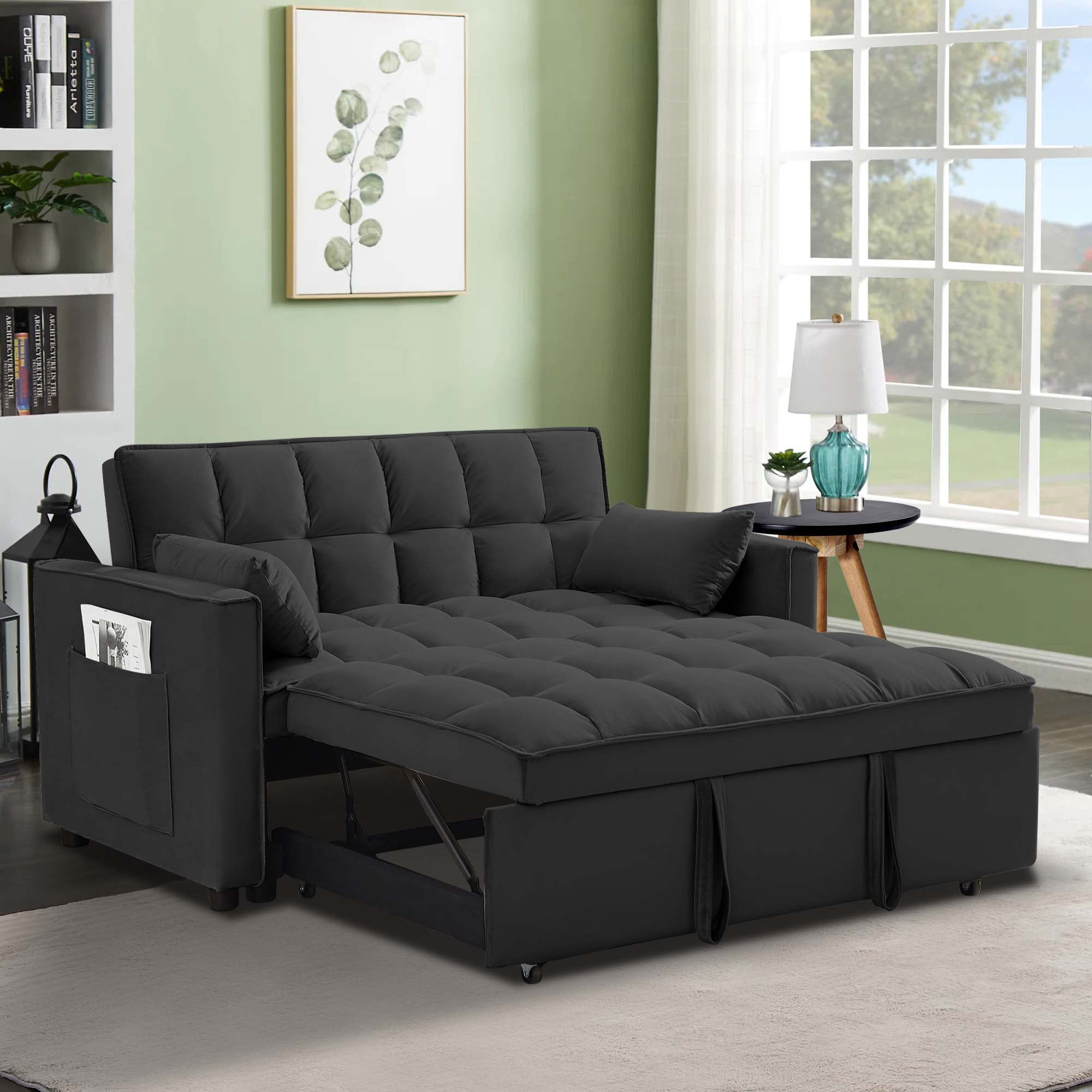 Aukfa Pull Out Sofa Bed, Sleeper Sofa Couch for Living Room, 3 in 1 ...