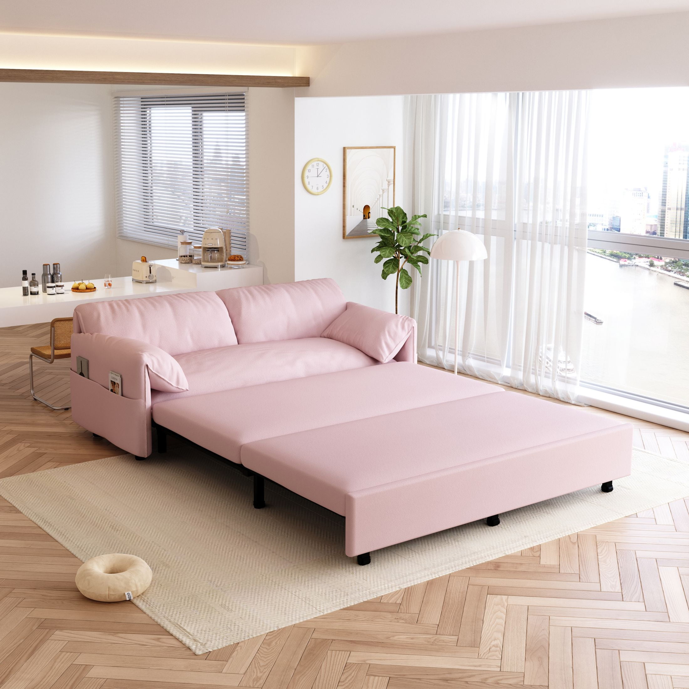 Aukfa Queen Sleeper Sofa Bed, Convertible Loveseat Pull Out Sofa Couch ...