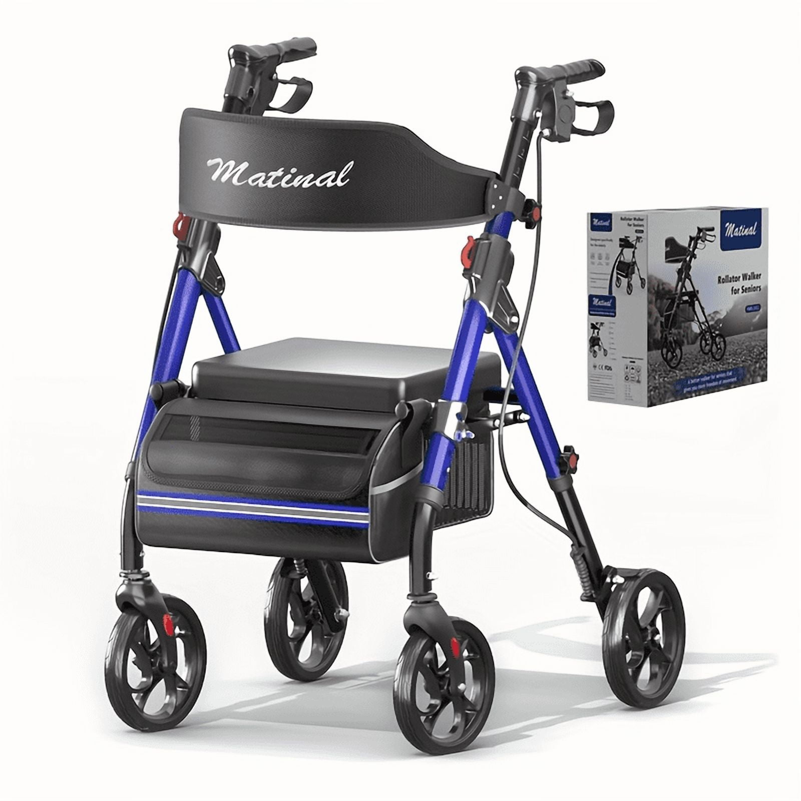 Aukfa Rollator Walker for Seniors,Lightweight Foldable All Terrain ...
