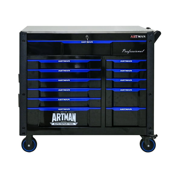 Aukfa Rolling Tool Chest with 12 Drawers, 44 Inch Tool Box, 100lb ...
