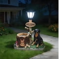 Aukfa Rottweiler Dog Planter Statue with WELCOME Sign & Solar LED Light ...