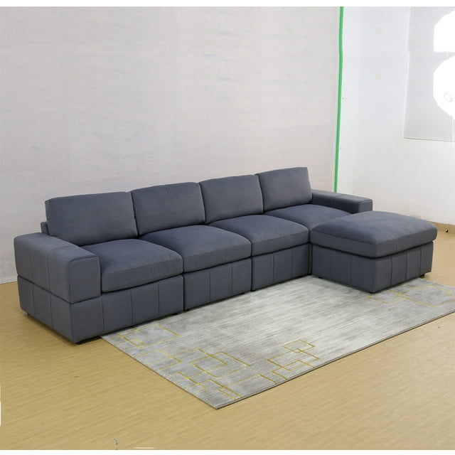 Aukfa Sectional Sofa, 138" Oversized Modular Couch with Ottoman for ...