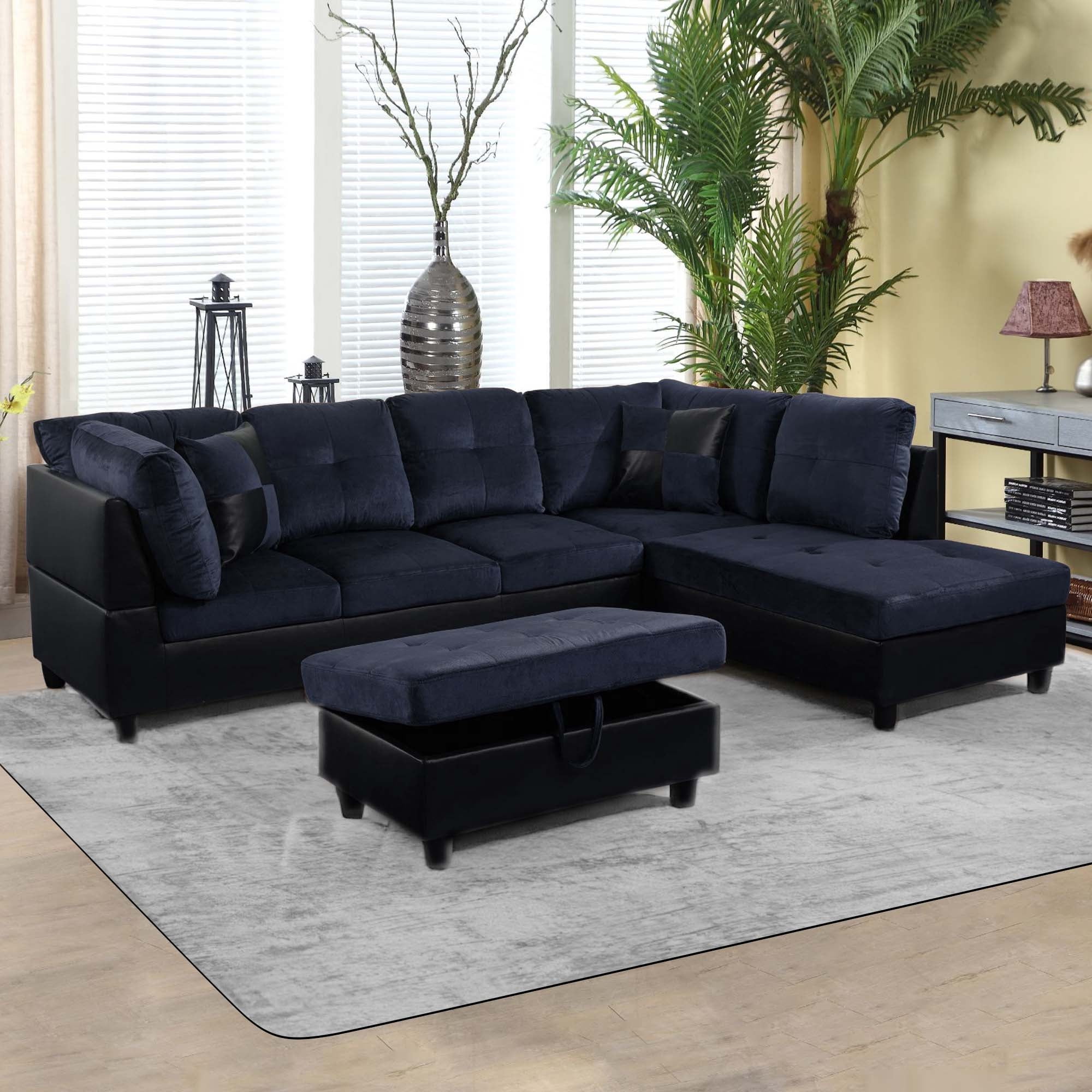 Free Shipping! Aukfa 3-Piece Sectional Sofa Set with Storage Ottoman ...