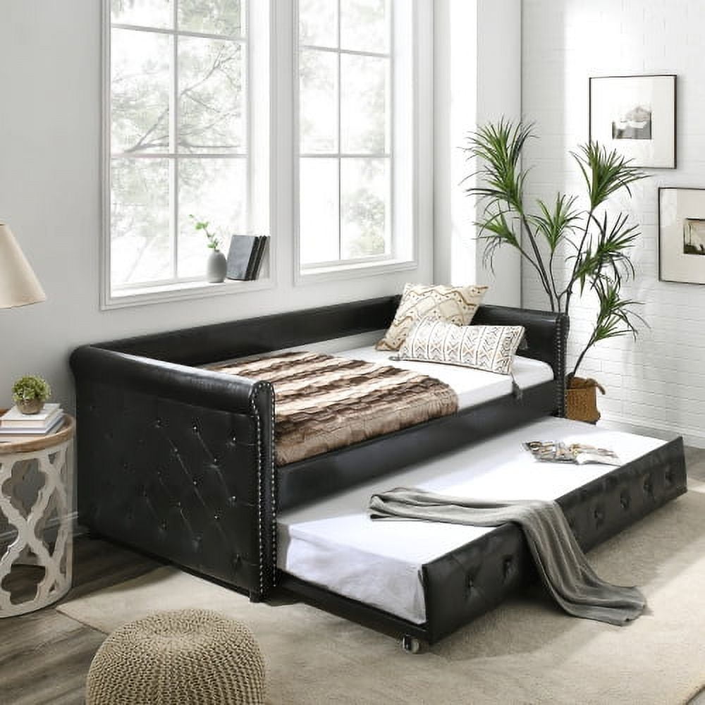 Aukfa Tufted Sofa Bed with Trundle Twin Size PU UK Ubuy