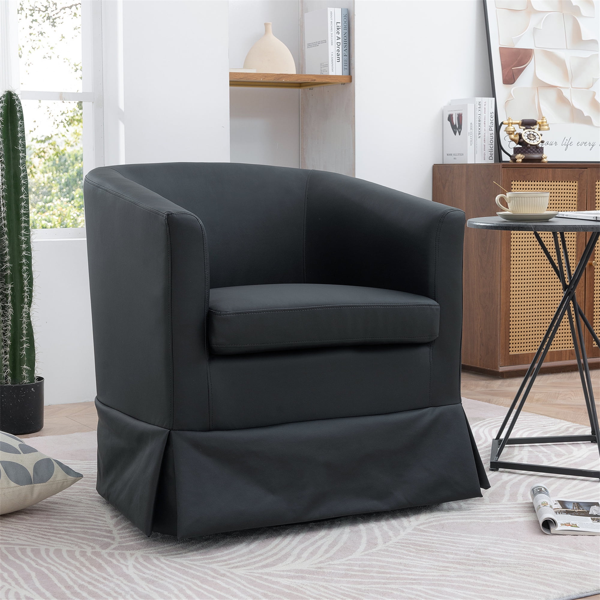 Aukfa Swivel Accent Chair, 28" Small Club Chair Read Chair for Living ...