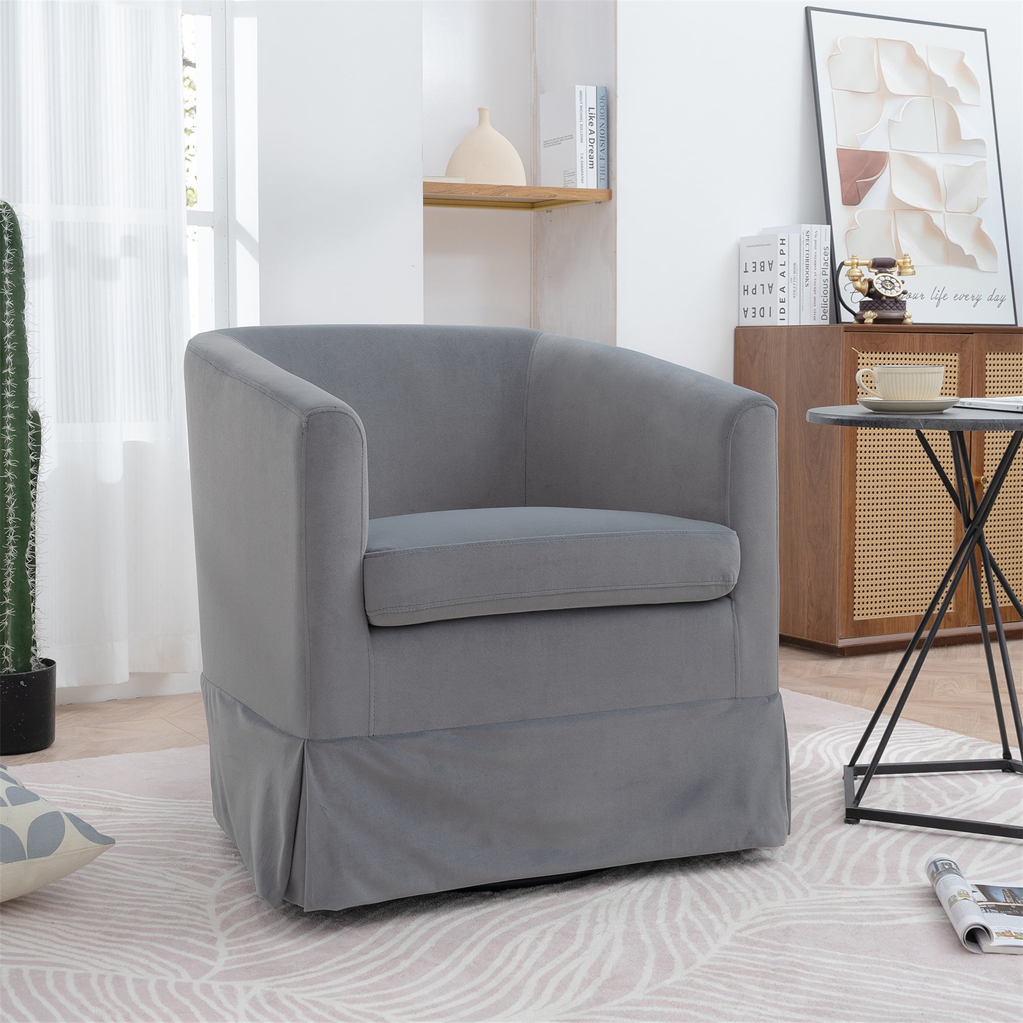 Aukfa Swivel Accent Chair, 28" Small Club Chair Read Chair for Living ...