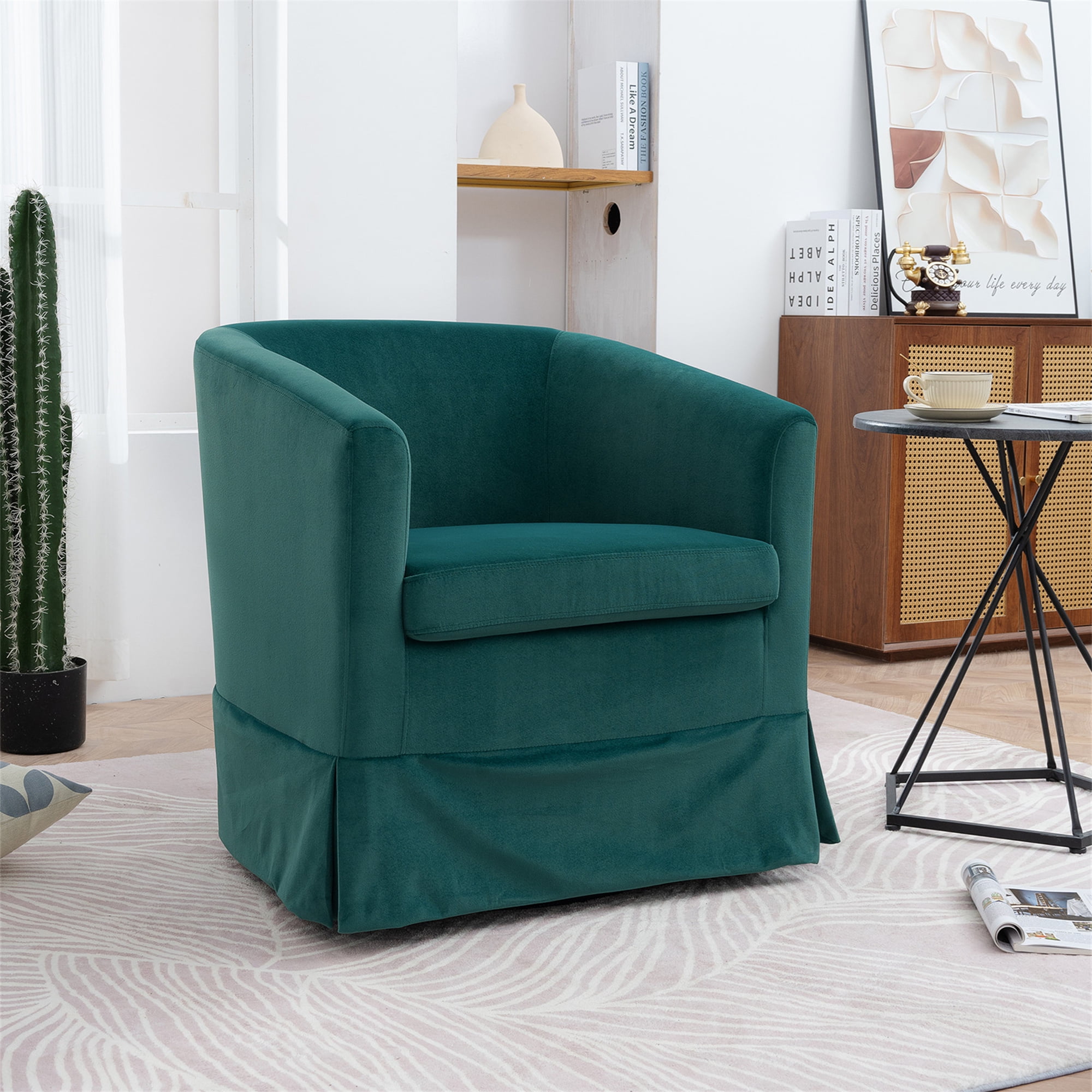 Aukfa Swivel Accent Chair, 28" Small Club Chair Read Chair for Living ...