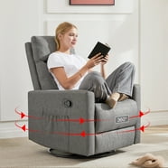 Modern Upholstered Rocker Nursery Chair Plush Seating Glider Swivel ...