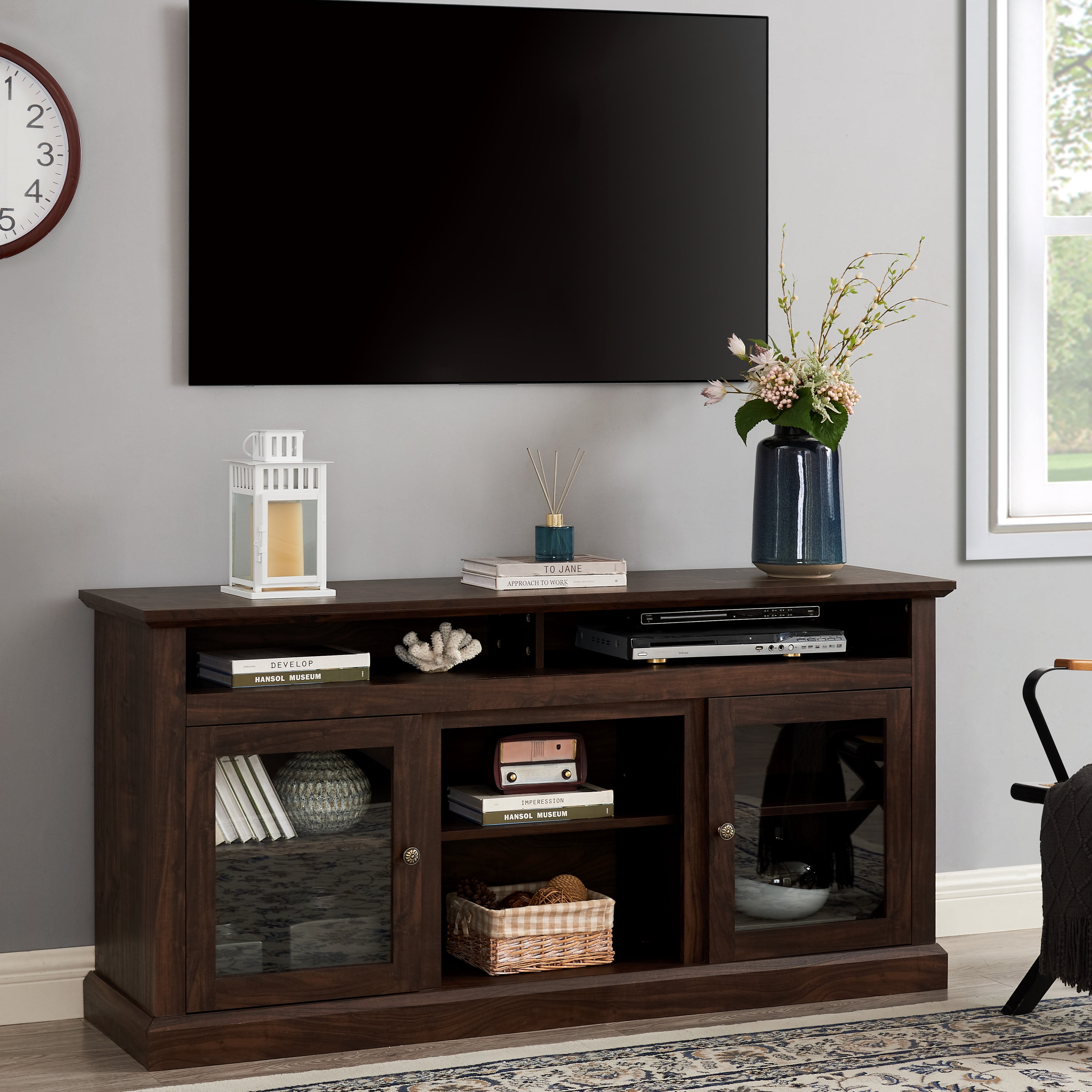 Aukfa TV Stand for TV up to 65", TV Console Table with Storage and ...