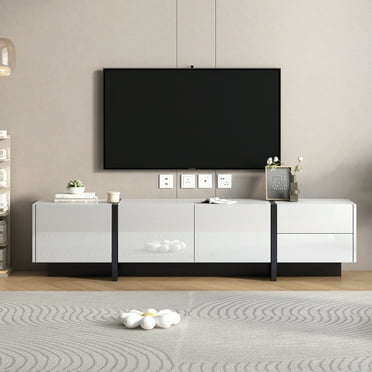 Aukfa TV Stand with 3 Large Drawers for TVs up to 80" - Black - Walmart.com