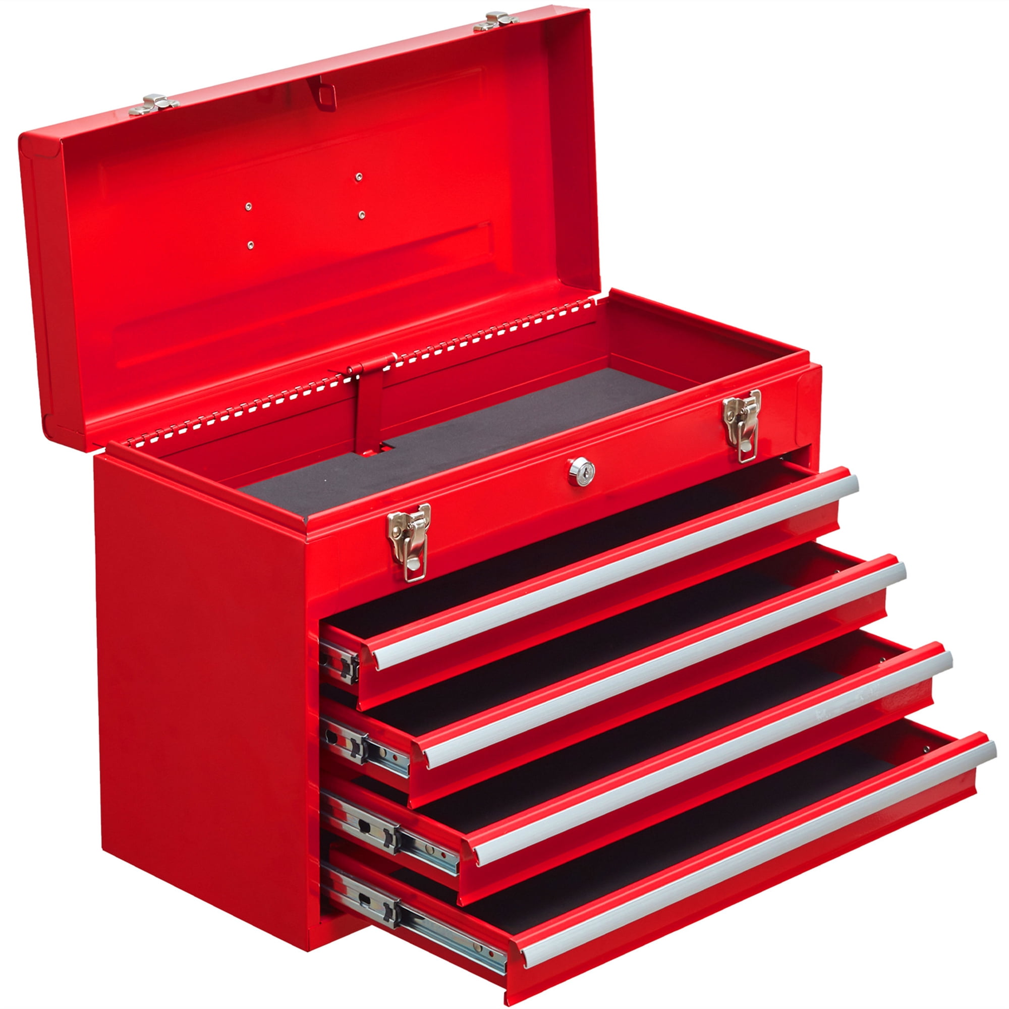 Aukfa Tool Box, 20 in Steel 4-Drawer Toolbox with Automatic Lock System ...