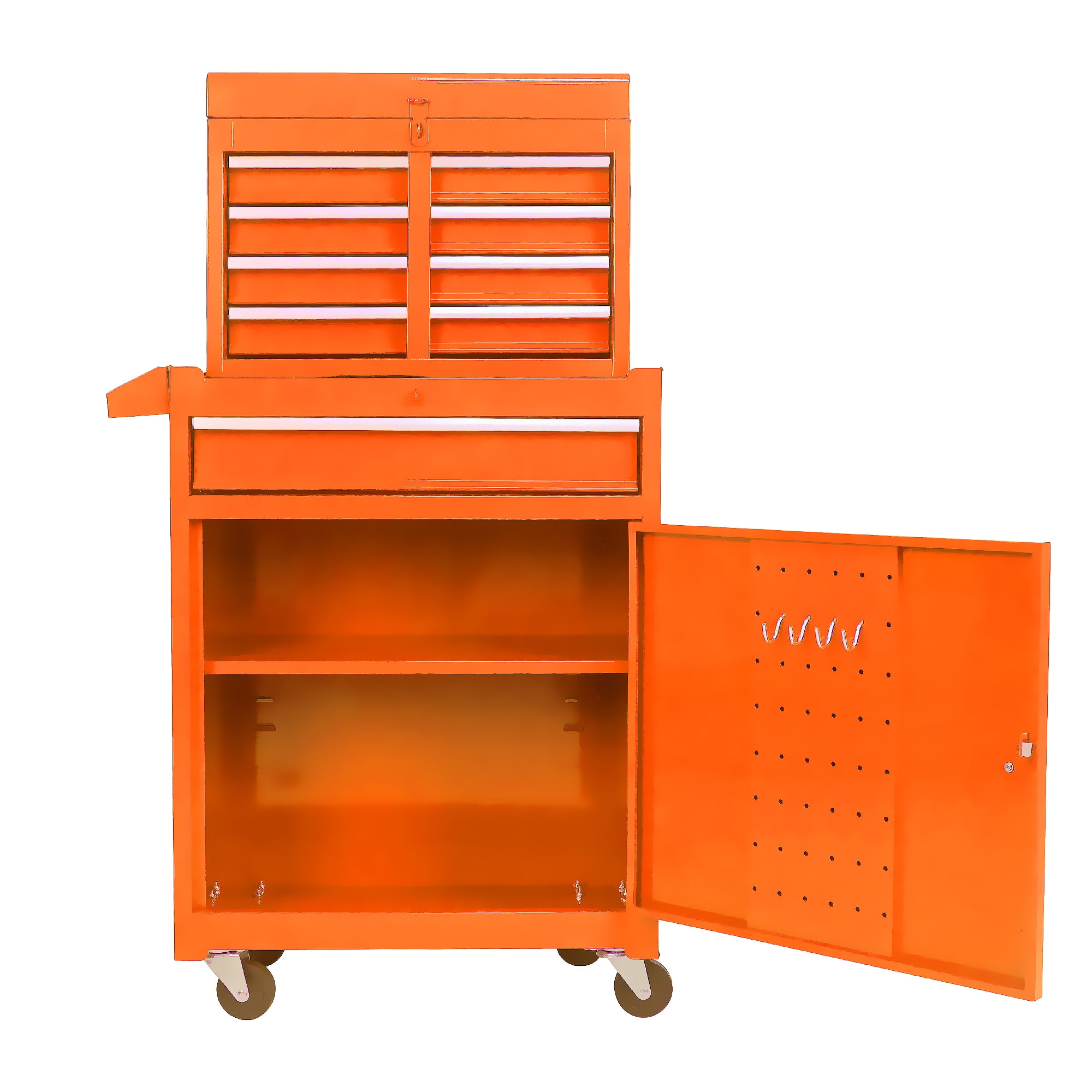 Aukfa 2 in 1 Steel Rolling Tool Box & Cabinet On Wheels, 5-drawer, Orange - Walmart.com
