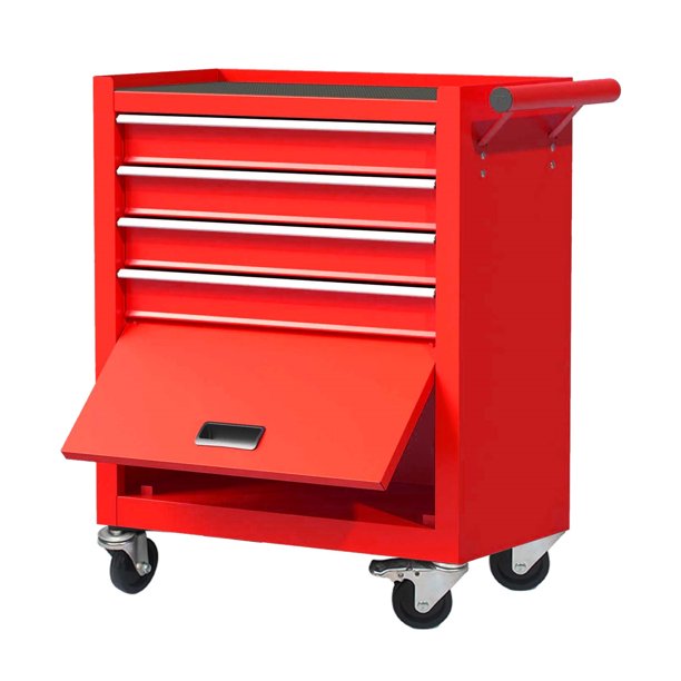 Aukfa Tool Chest, 24-In Steel Rolling Tool Box & Cabinet On Wheels for ...