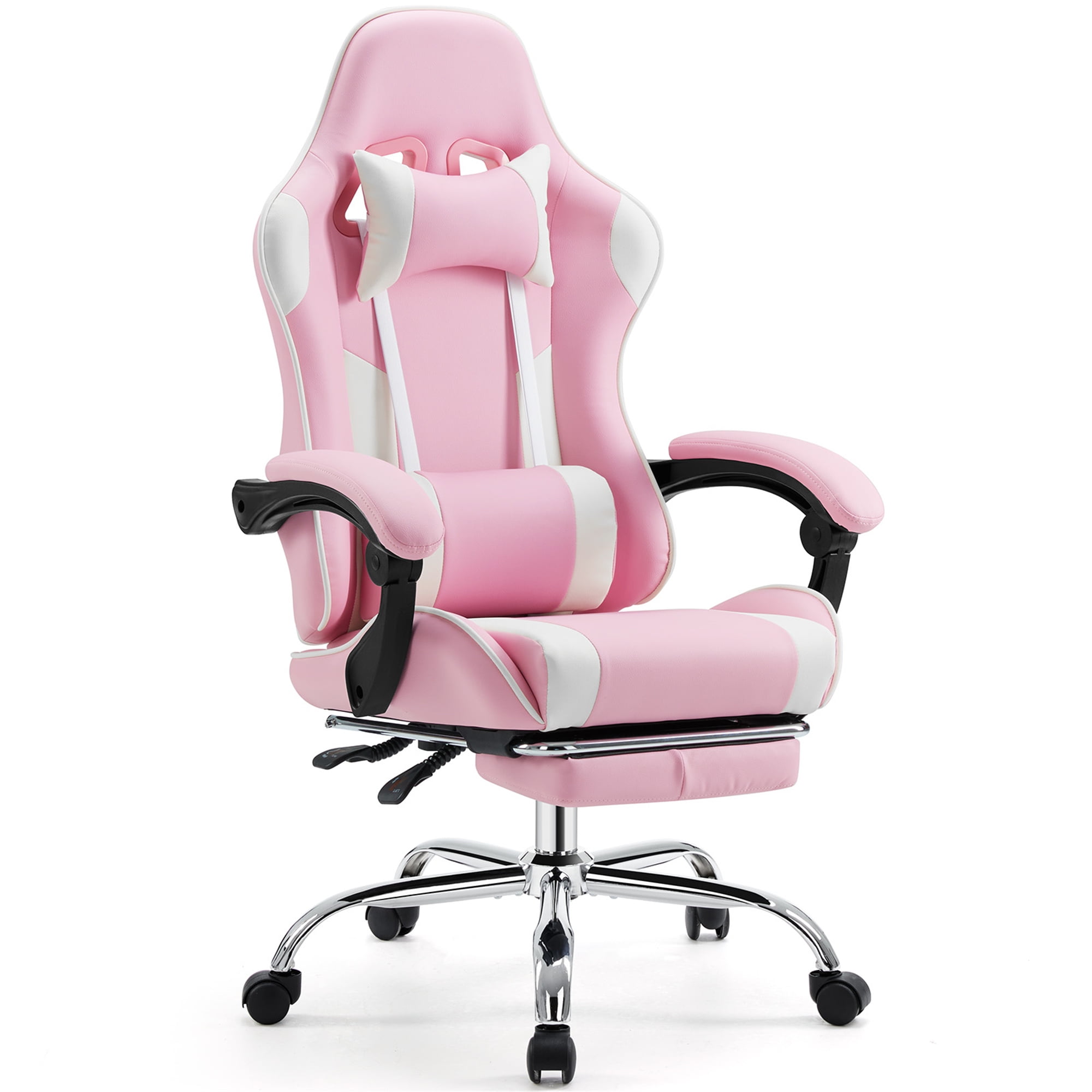 Aukfa Video Game Chair with Footrest, Racing Style Gamer Chair w ...