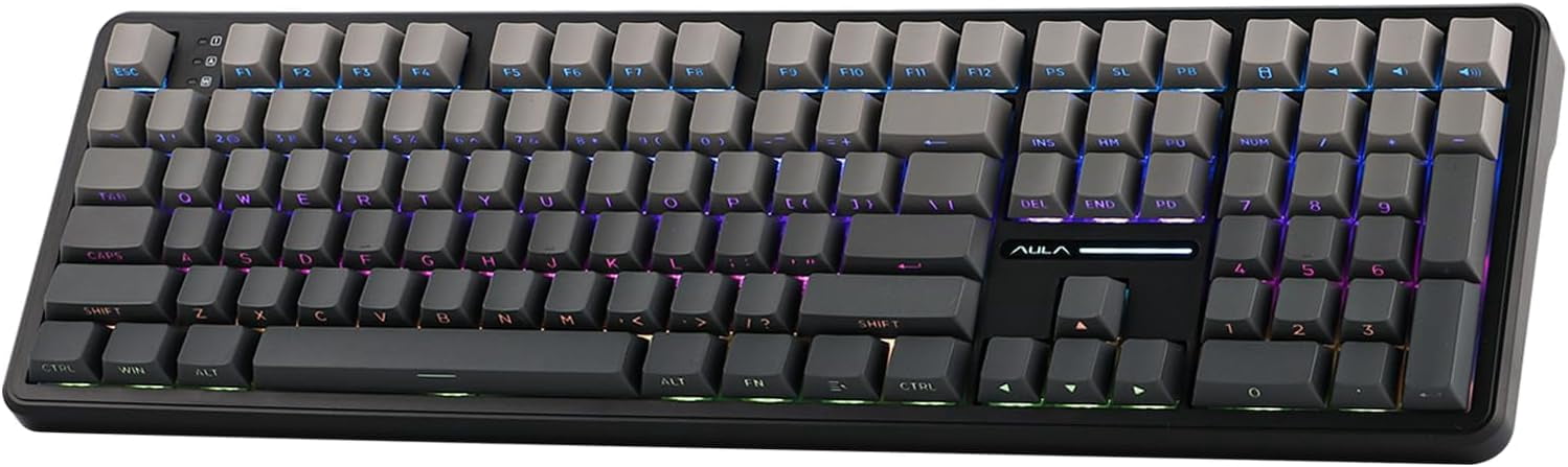 Aula F108 Gaming Keyboard, Full Size Mechanical Keyboard with 4000mAh ...