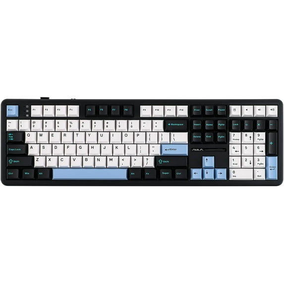 Aula F108 Gaming Keyboard, Full Size Mechanical Keyboard with 4000mAh ...