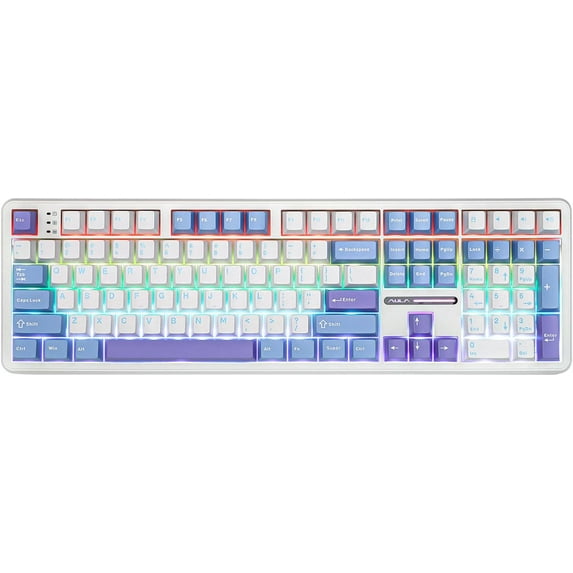 Aula F108 Gaming Keyboard, Full Size Mechanical Keyboard with 4000mAh ...