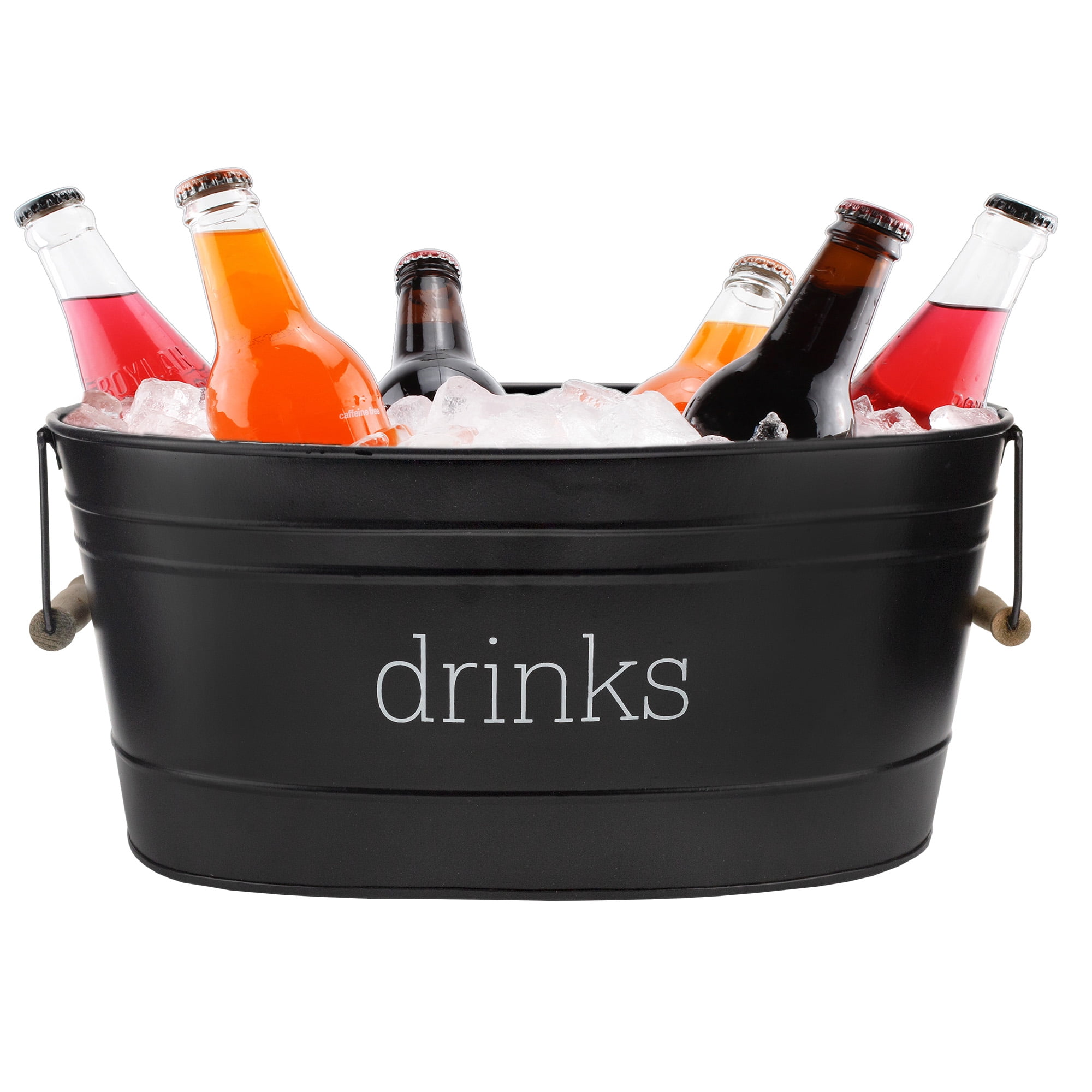 AuldHome Design Black Enamelware Drinks Tub; Farmhouse Metal Beverage ...