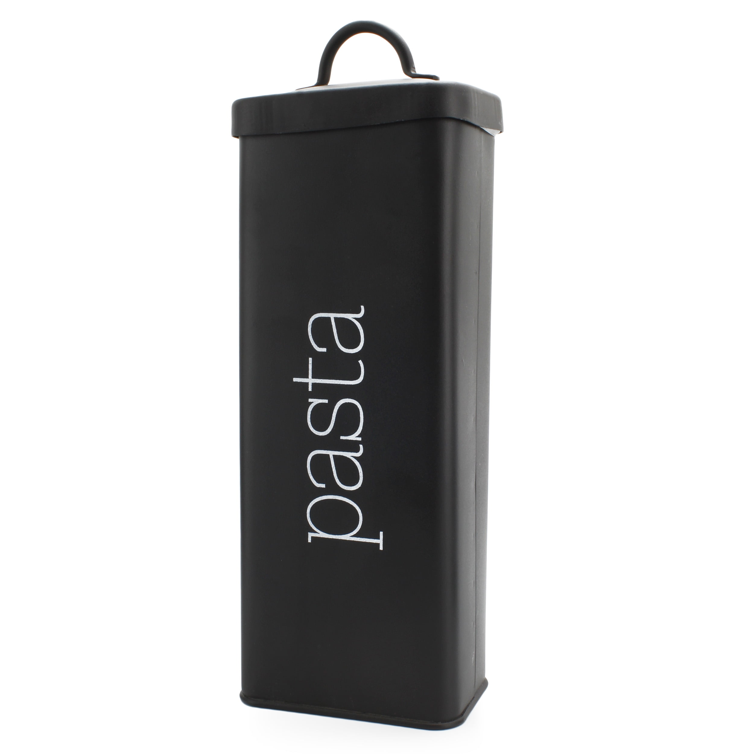 AuldHome Design Black Spaghetti Canister, Black Enamelware Contemporary ...