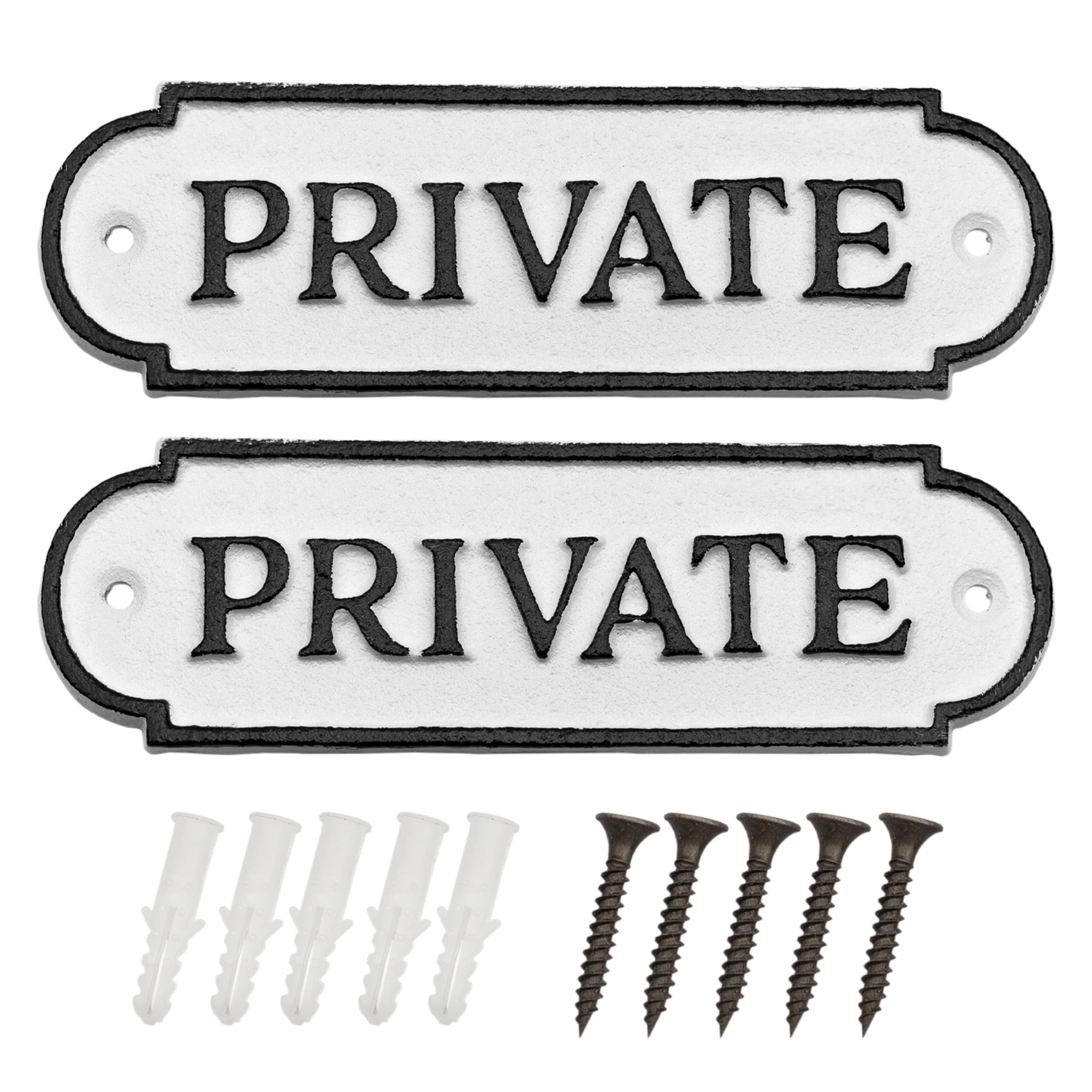AuldHome Design Cast Iron Private Signs (2-Pack); Rustic Style ...