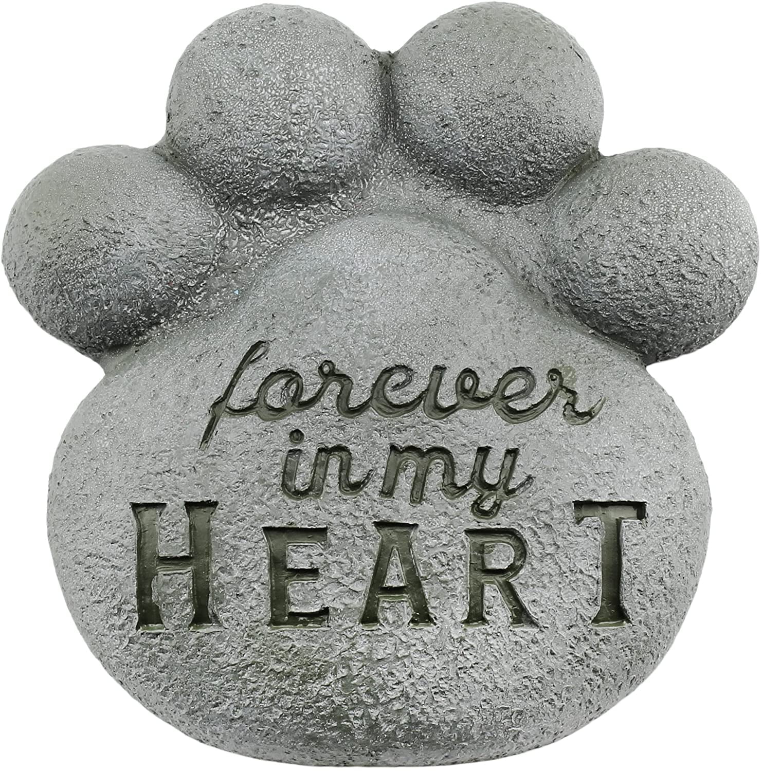 AuldHome Design Dog Pawprint Memorial Stone; Pet Cat or Dog Bereavement ...