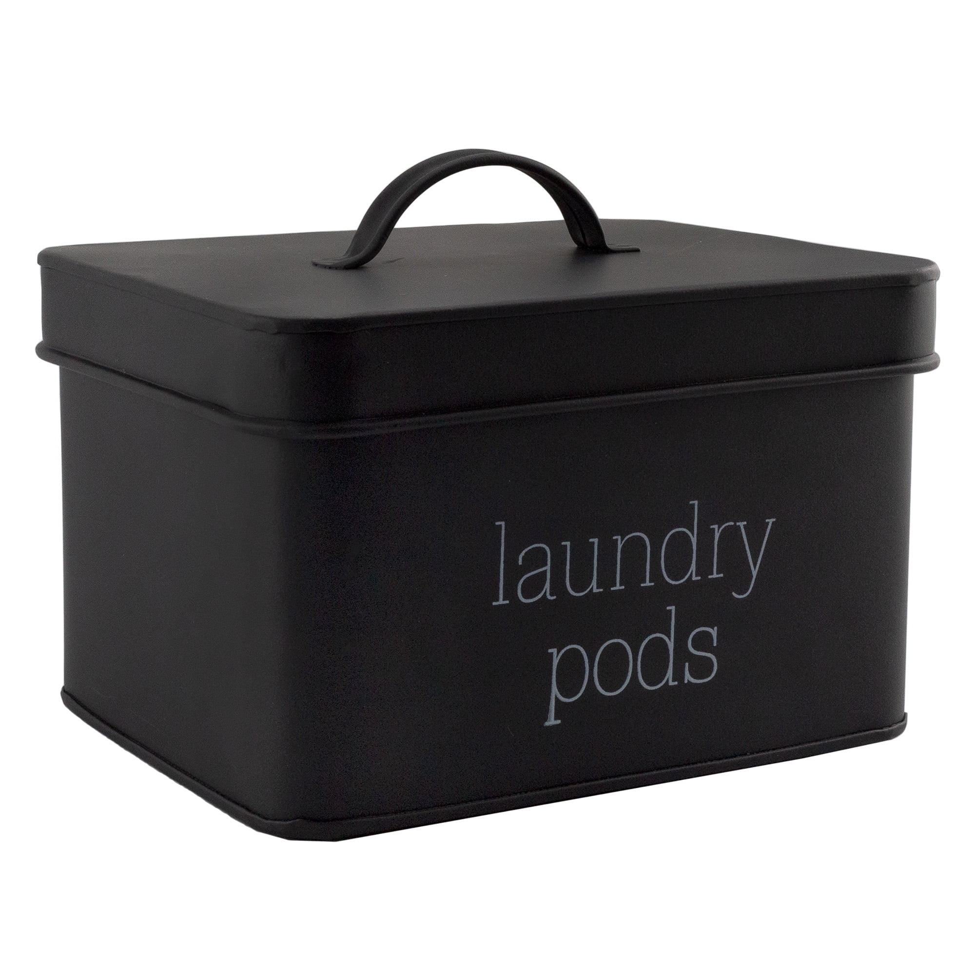 AuldHome Design Enamelware Laundry Pod Holder (Black), Modern Farmhouse ...