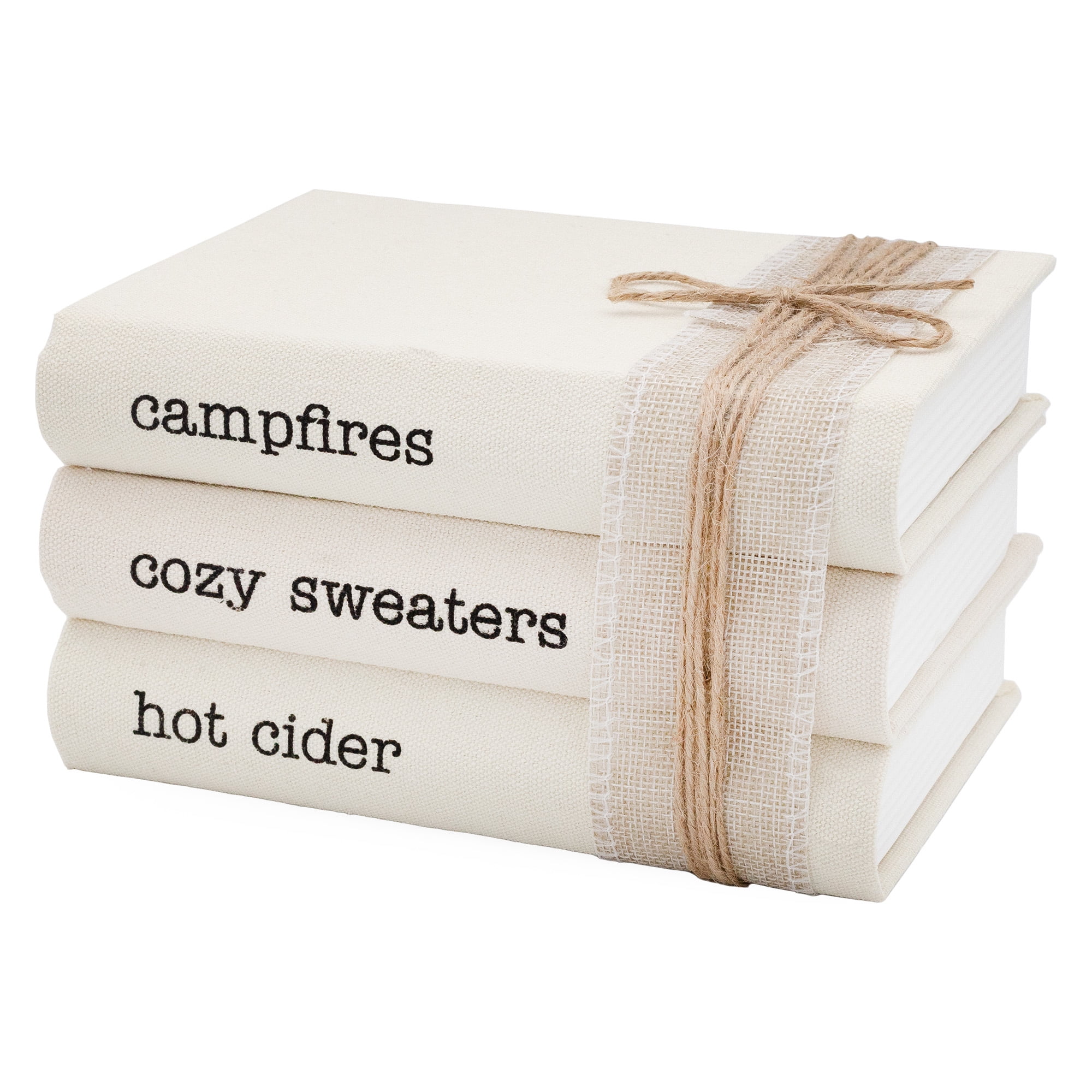 AuldHome Design Fall Theme Faux Book Stack; Decorative Book Set w ...