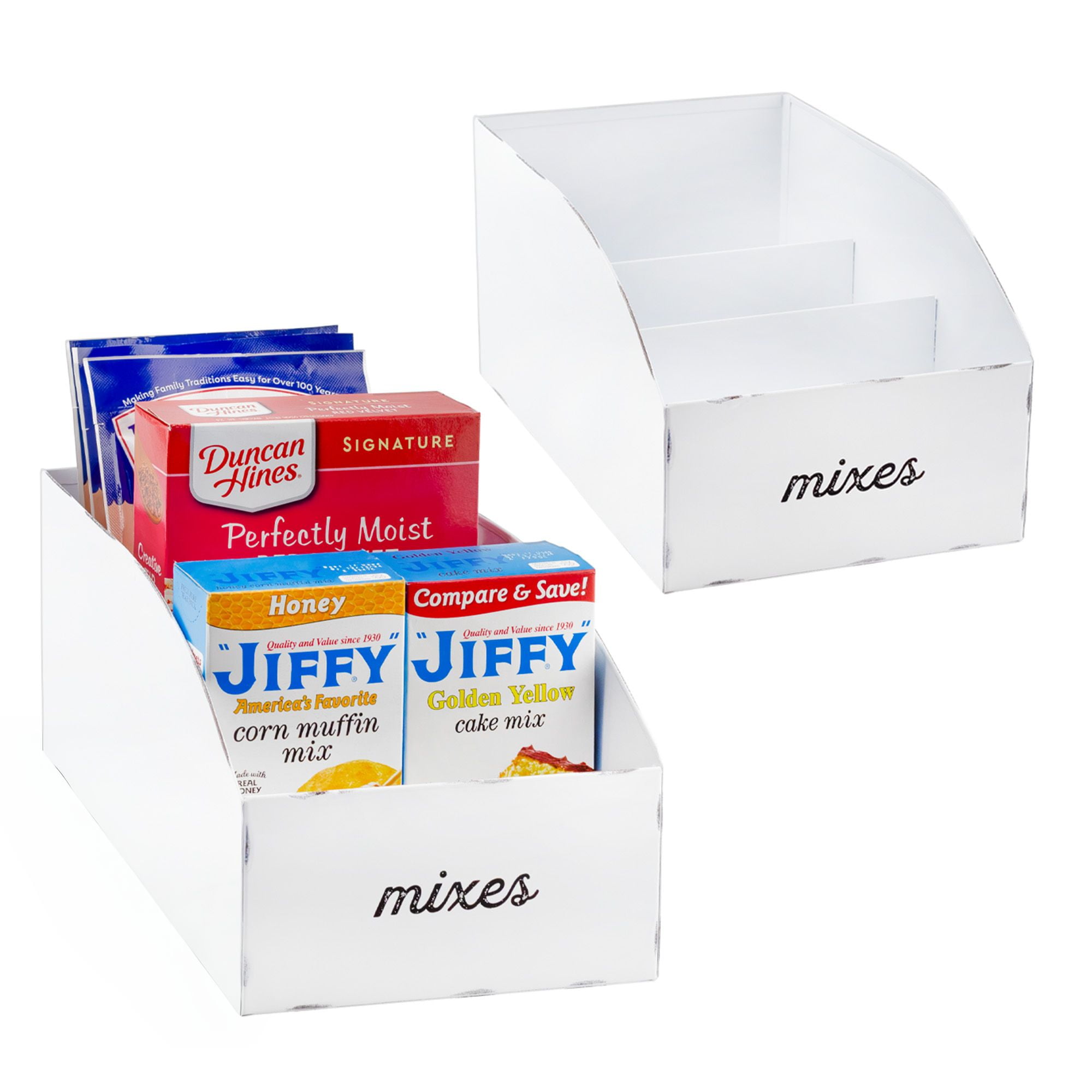 AuldHome Design Farmhouse Baking Mix Organizers (2-Pack, White ...