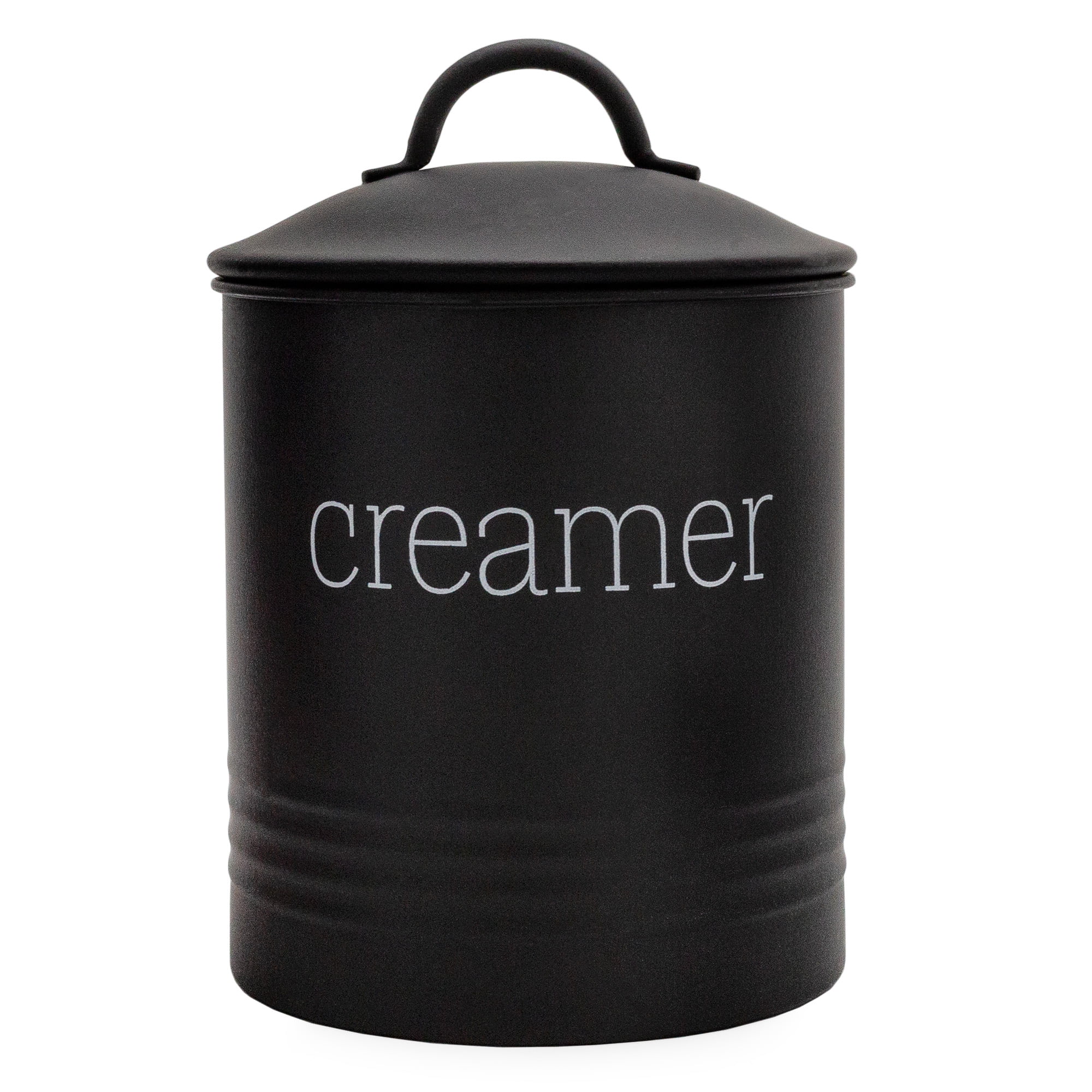 AuldHome Design Farmhouse Creamer Canister (Black); Metal Coffee ...