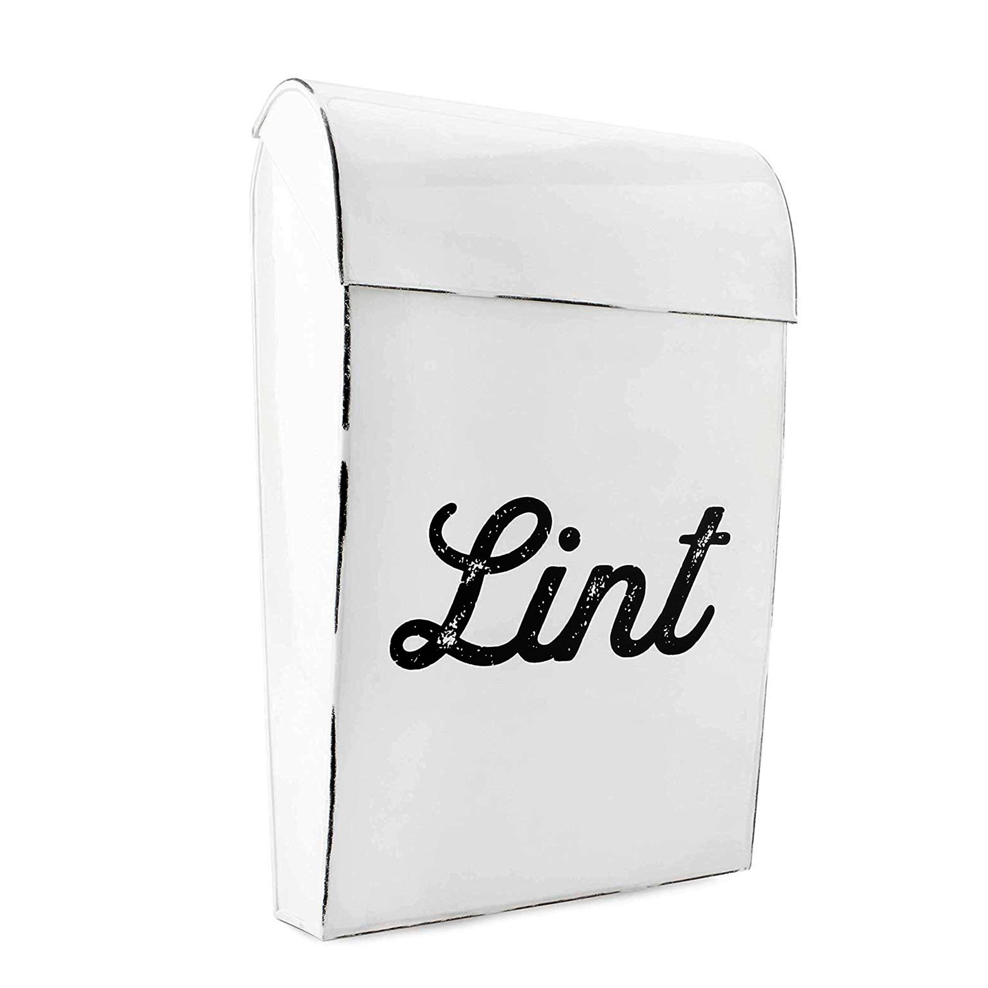 AuldHome Design Farmhouse Enamelware Lint Holder Bin, 11" tall ...