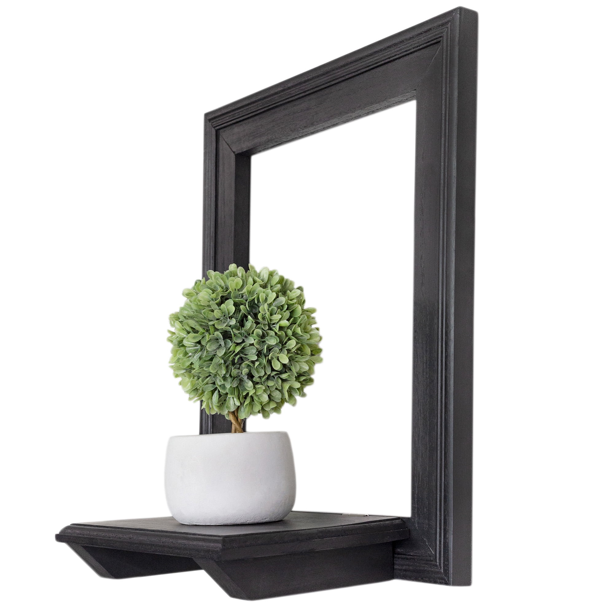 AuldHome Design Farmhouse Window Floating Shelf (Black); Rustic Window ...
