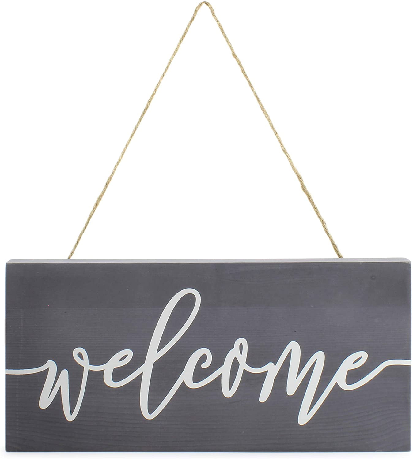 AuldHome Design Farmhouse Wooden Welcome Sign, Gray and White Rustic ...
