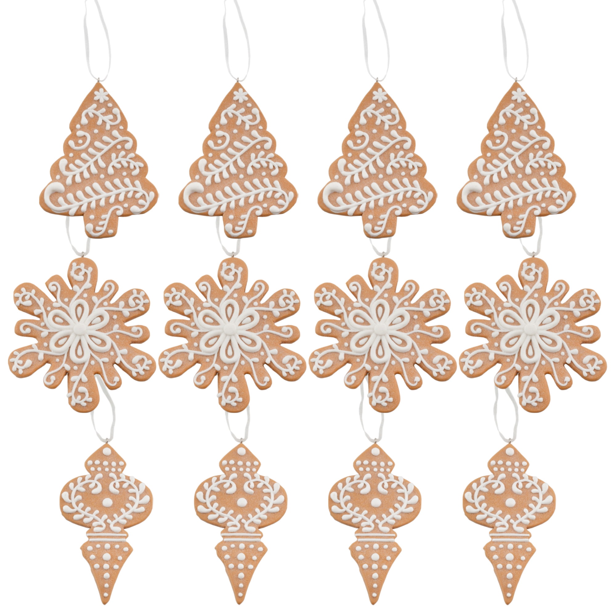 AuldHome Design Gingerbread Cookie Christmas Ornaments (Set of 12 ...
