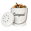 Navaris Compost Bin for Kitchen Counter - 1.3 Gallon (5L) Metal ...