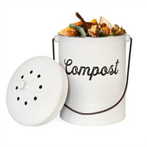 Navaris Compost Bin for Kitchen Counter - 1.3 Gallon (5L) Metal ...