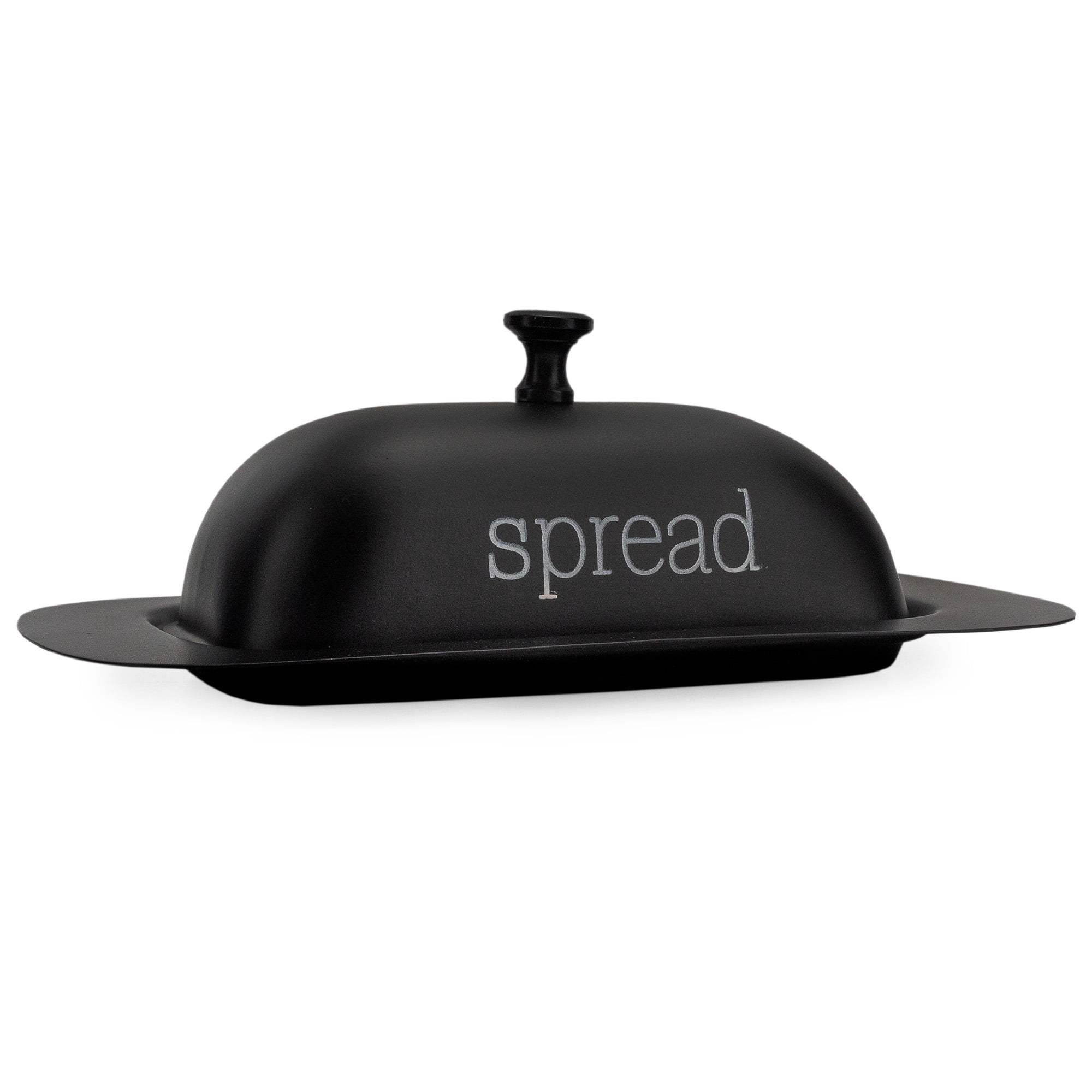 AuldHome Design Large Enamelware Butter Dish (Black); Modern Farmhouse ...