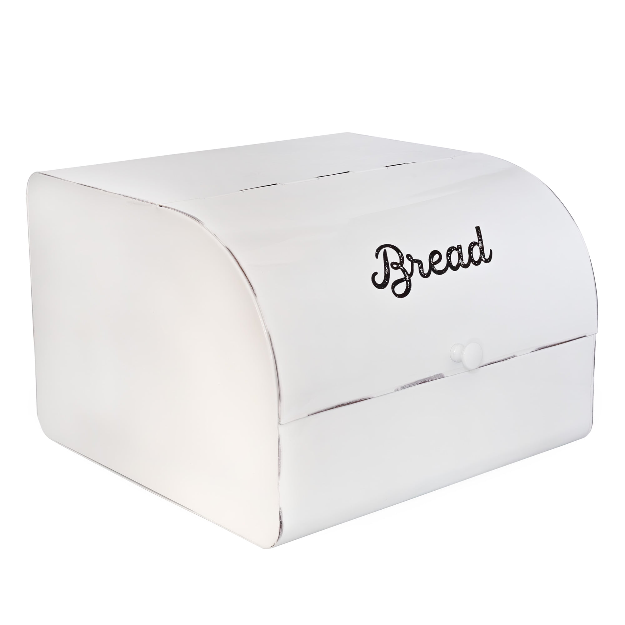 AuldHome Design Large White Bread Box; Farmhouse Enamelware Vintage ...