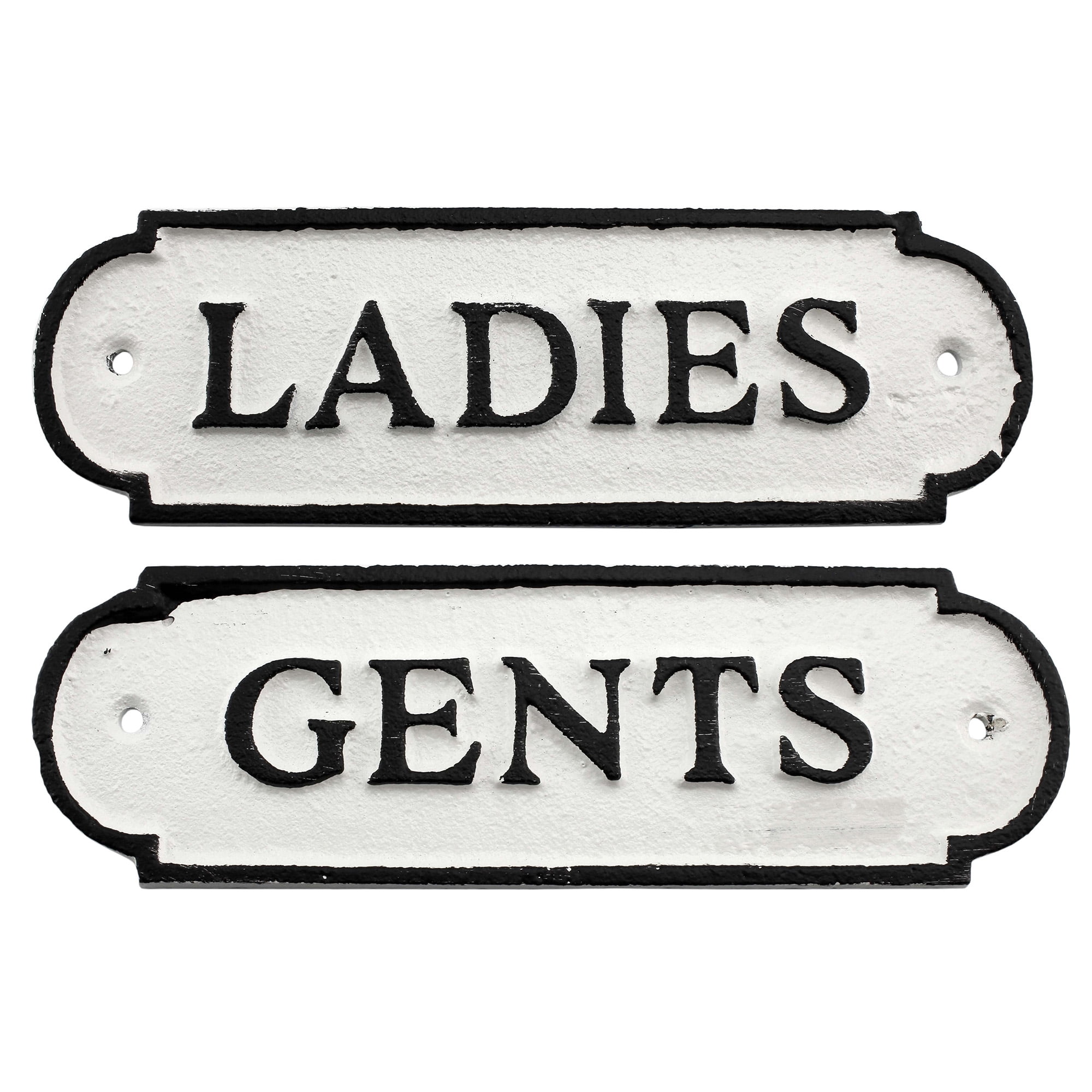 AuldHome Design Restroom Door Signs: Ladies and Gents; Set of 2 Cast ...